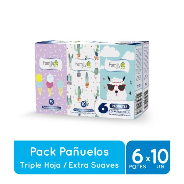 Pañuelo Desechable Triple Hoja, 6 paquetes de 10 pañuelos - ilhabella Chile